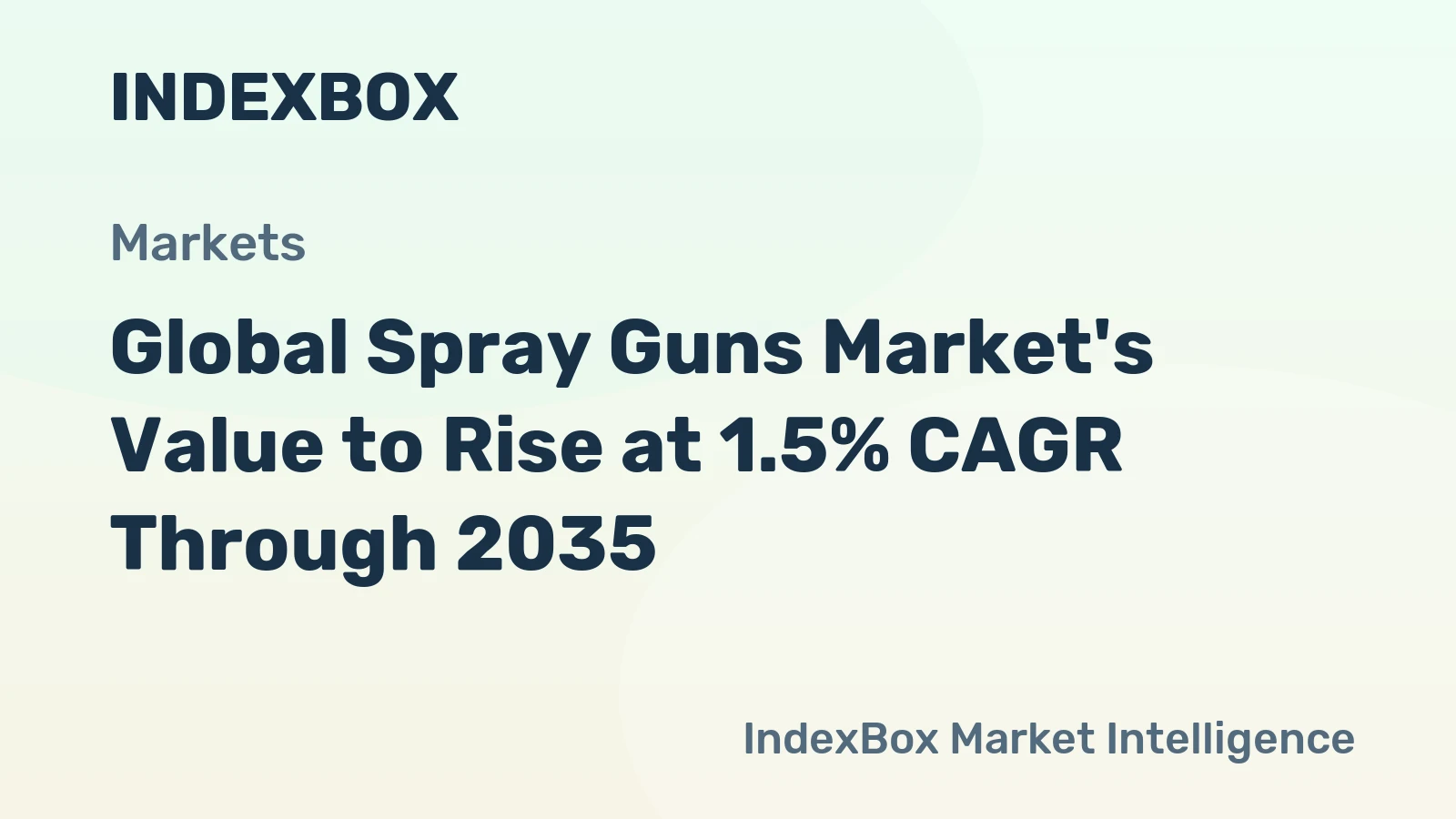 Global Spray Guns Market's Value to Rise at 1.5% CAGR Through 2035