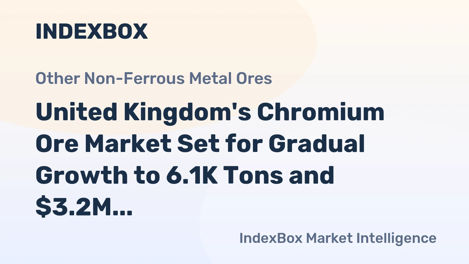 United Kingdom's Chromium Ore Market Set for Gradual Growth to 6.1K Tons and $3.2M by 2035