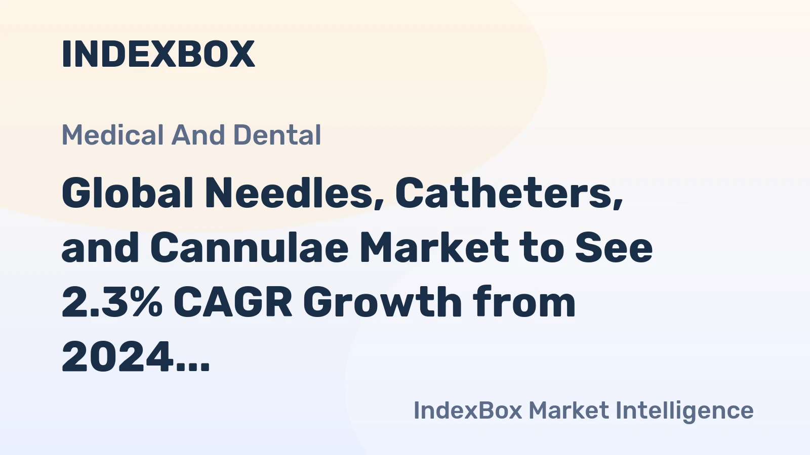 Global Needles, Catheters, and Cannulae Market to See 2.3% CAGR Growth from 2024 to 2035, Reaching $72.1B in Value