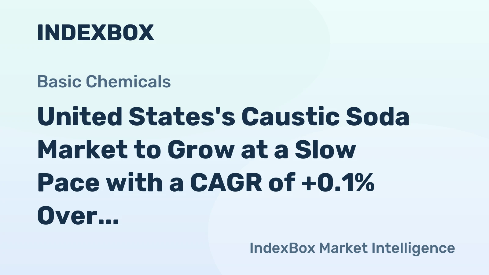 United States's Caustic Soda Market to Grow at a Slow Pace with a CAGR of +0.1% Over the Next Decade