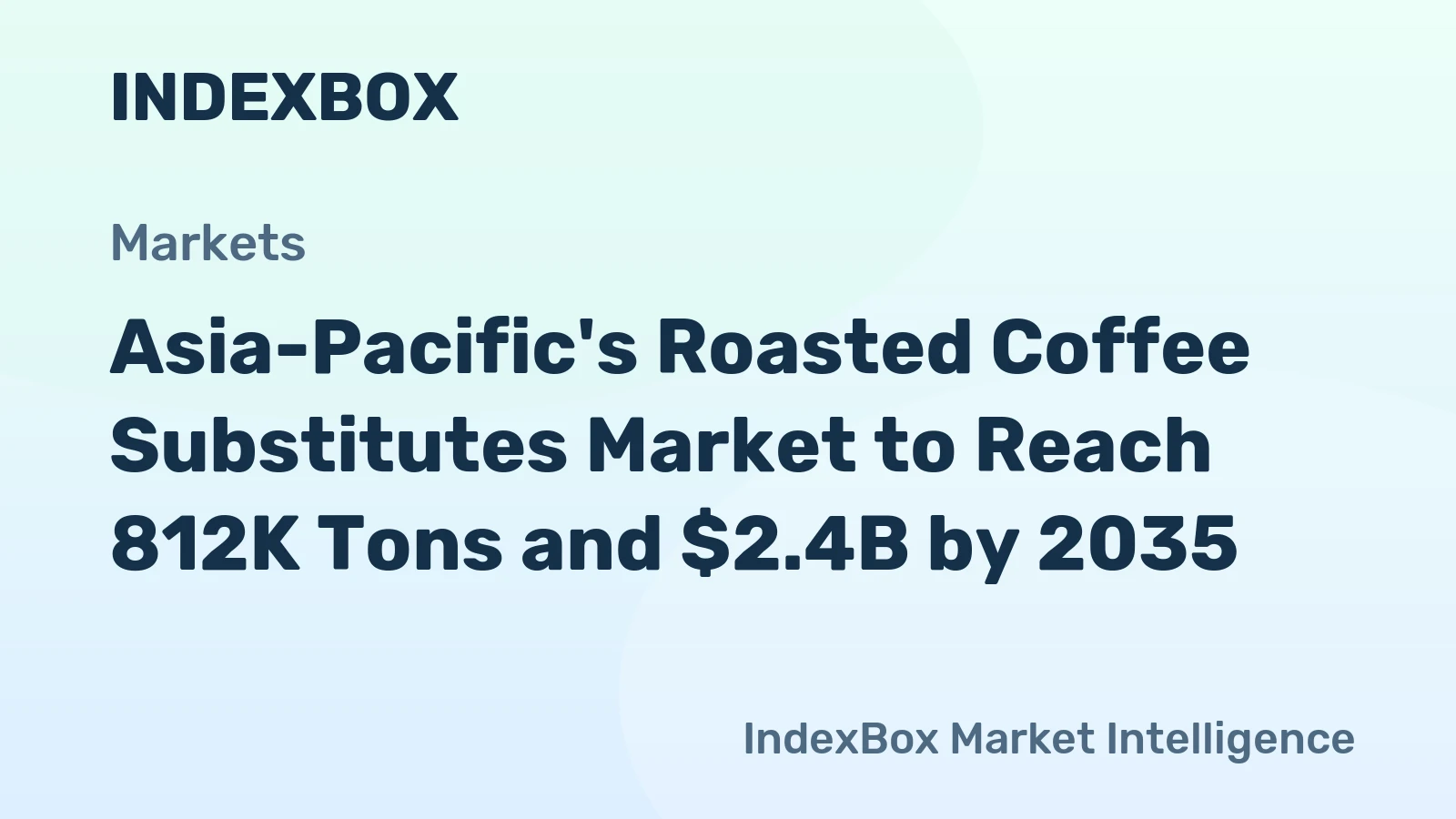 Asia-Pacific's Roasted Coffee Substitutes Market to Reach 812K Tons and $2.4B by 2035