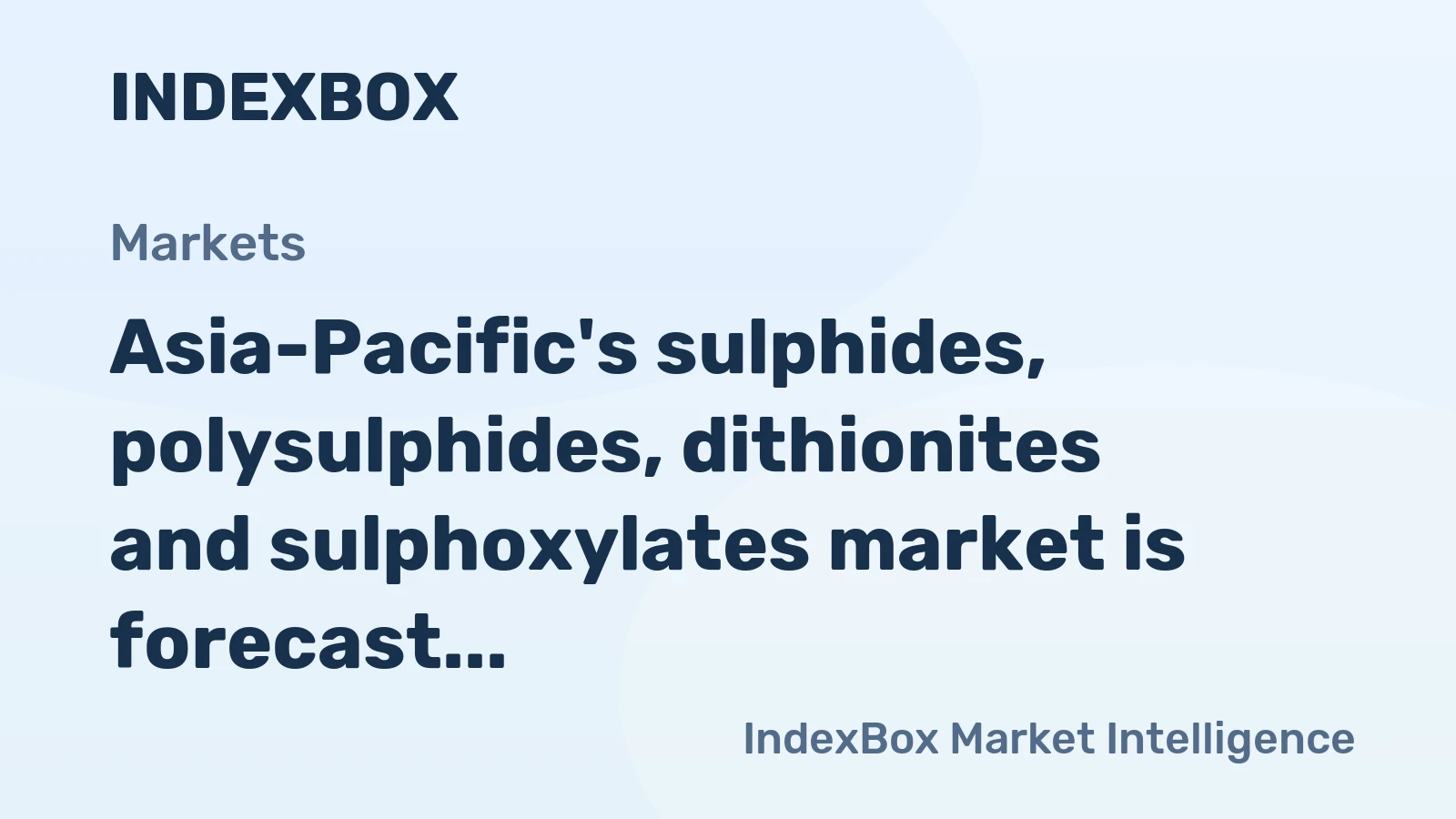 Asia-Pacific's sulphides, polysulphides, dithionites and sulphoxylates market is forecast to grow to 1.2M tons and $2.1B by 2035.