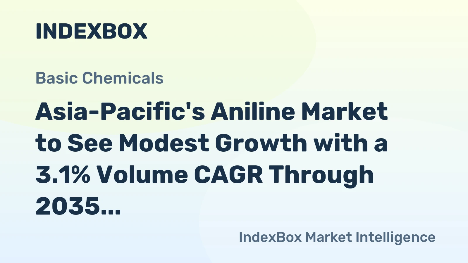 Asia-Pacific's Aniline Market to See Modest Growth with a 3.1% Volume CAGR Through 2035