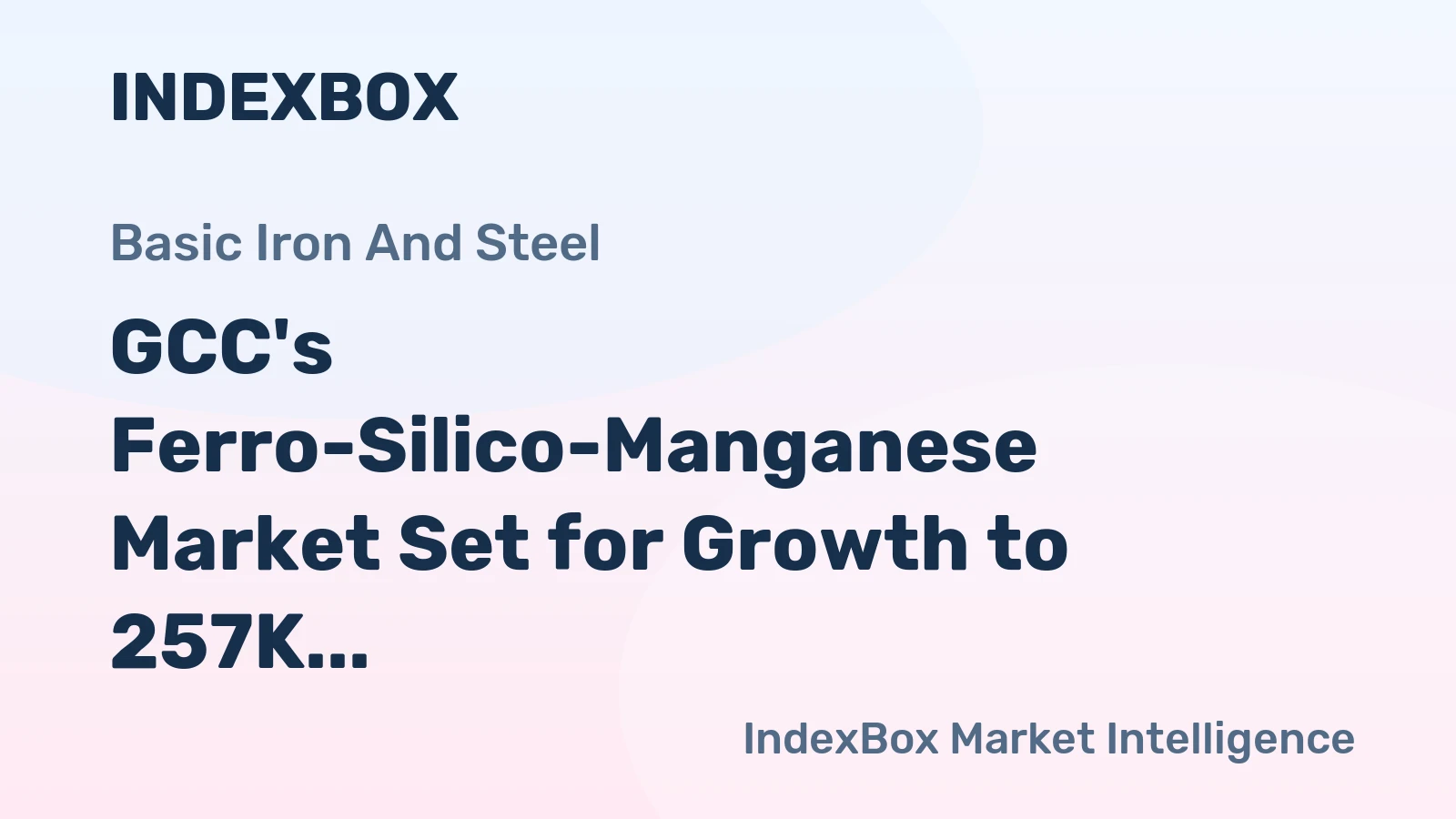 GCC's Ferro-Silico-Manganese Market Set for Growth to 257K Tons and $278M by 2035