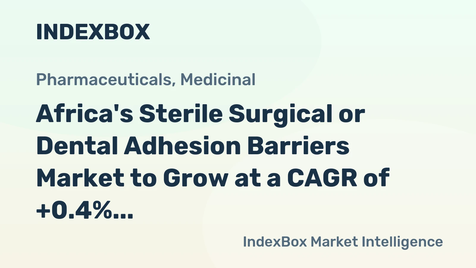 Africa's Sterile Surgical or Dental Adhesion Barriers Market to Grow at a CAGR of +0.4% Through 2035, Reaching $551M in Value