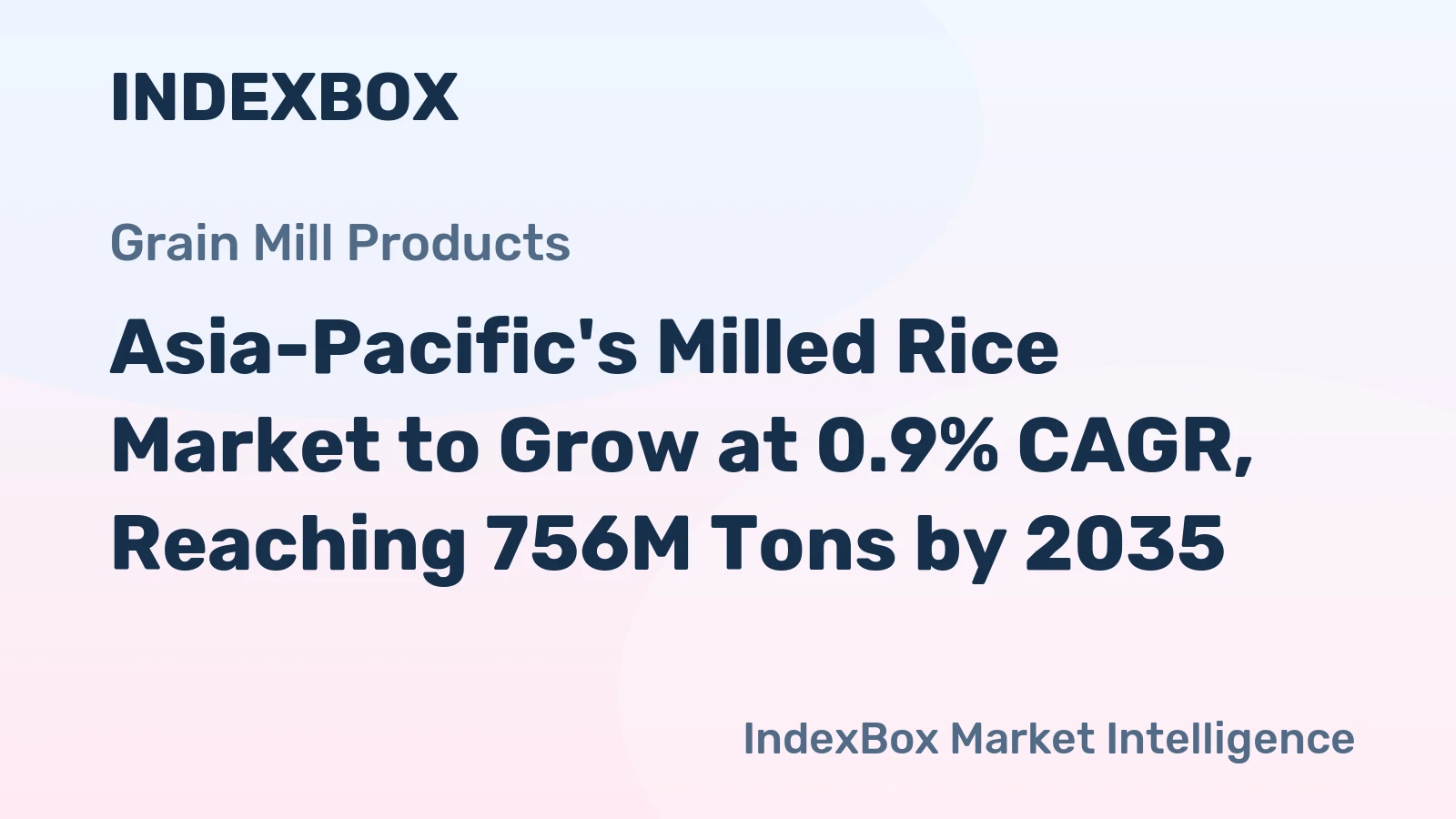 Asia-Pacific's Milled Rice Market to Grow at 0.9% CAGR, Reaching 756M Tons by 2035