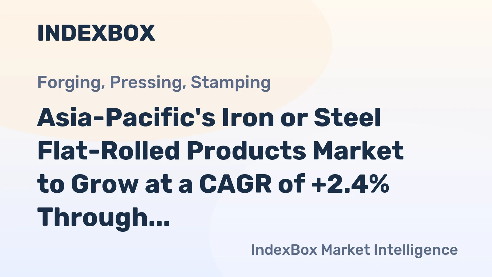 Asia-Pacific's Iron or Steel Flat-Rolled Products Market to Grow at a CAGR of +2.4% Through 2035