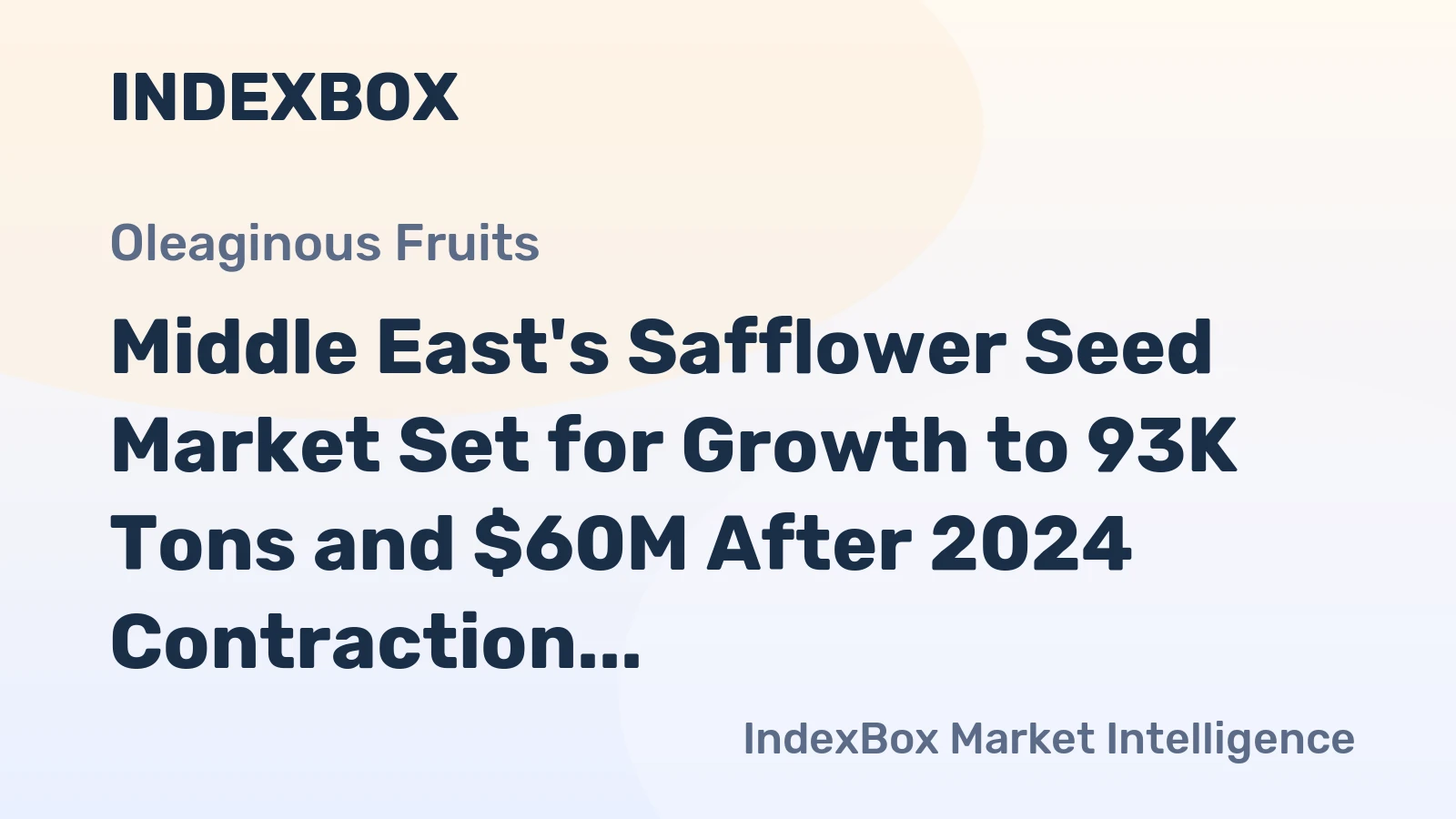 Middle East's Safflower Seed Market Set for Growth to 93K Tons and $60M After 2024 Contraction