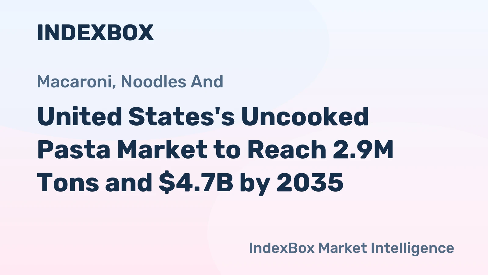 United States's Uncooked Pasta Market to Reach 2.9M Tons and $4.7B by 2035