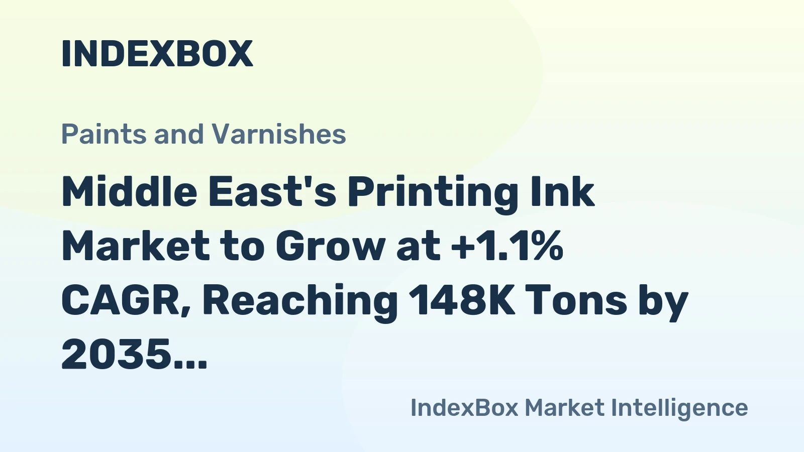 Middle East's Printing Ink Market to Grow at +1.1% CAGR, Reaching 148K Tons by 2035