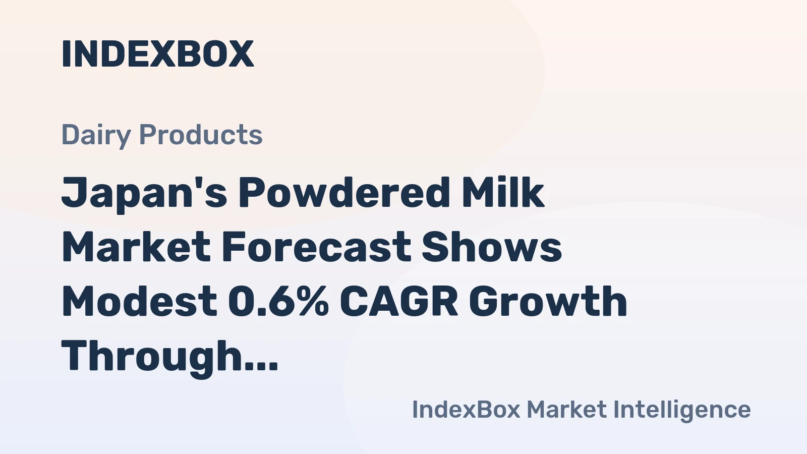 Japan's Powdered Milk Market Forecast Shows Modest 0.6% CAGR Growth Through 2035