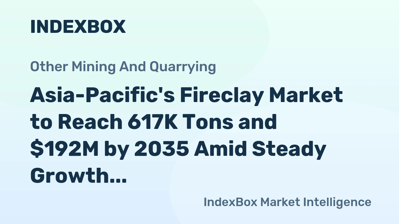 Asia-Pacific's Fireclay Market to Reach 617K Tons and $192M by 2035 Amid Steady Growth
