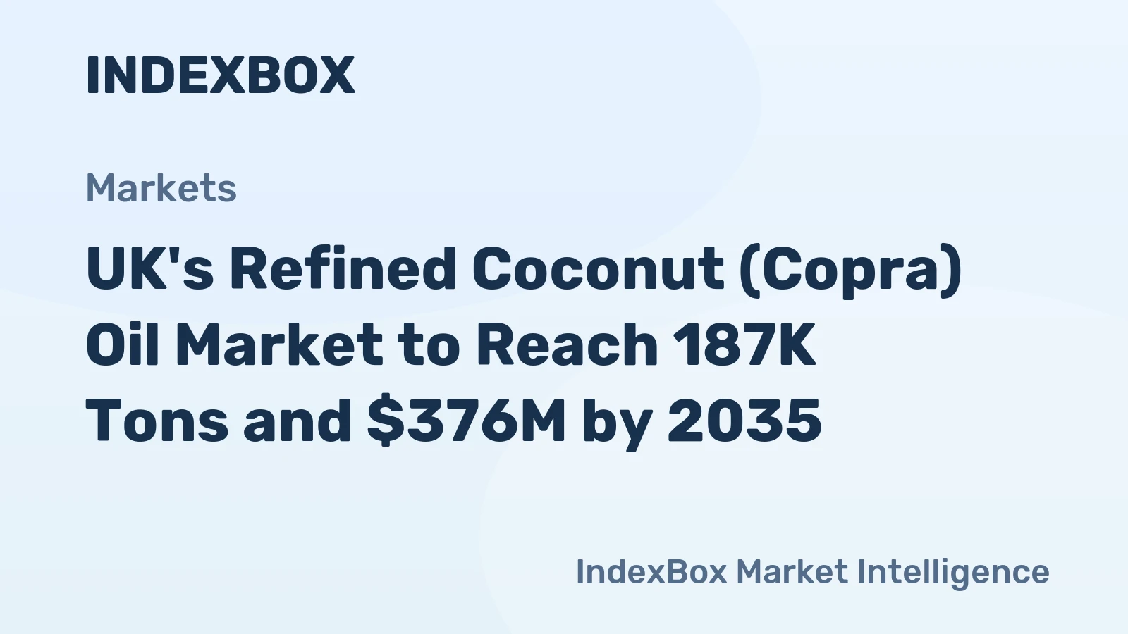 UK's Refined Coconut (Copra) Oil Market to Reach 187K Tons and $376M by 2035