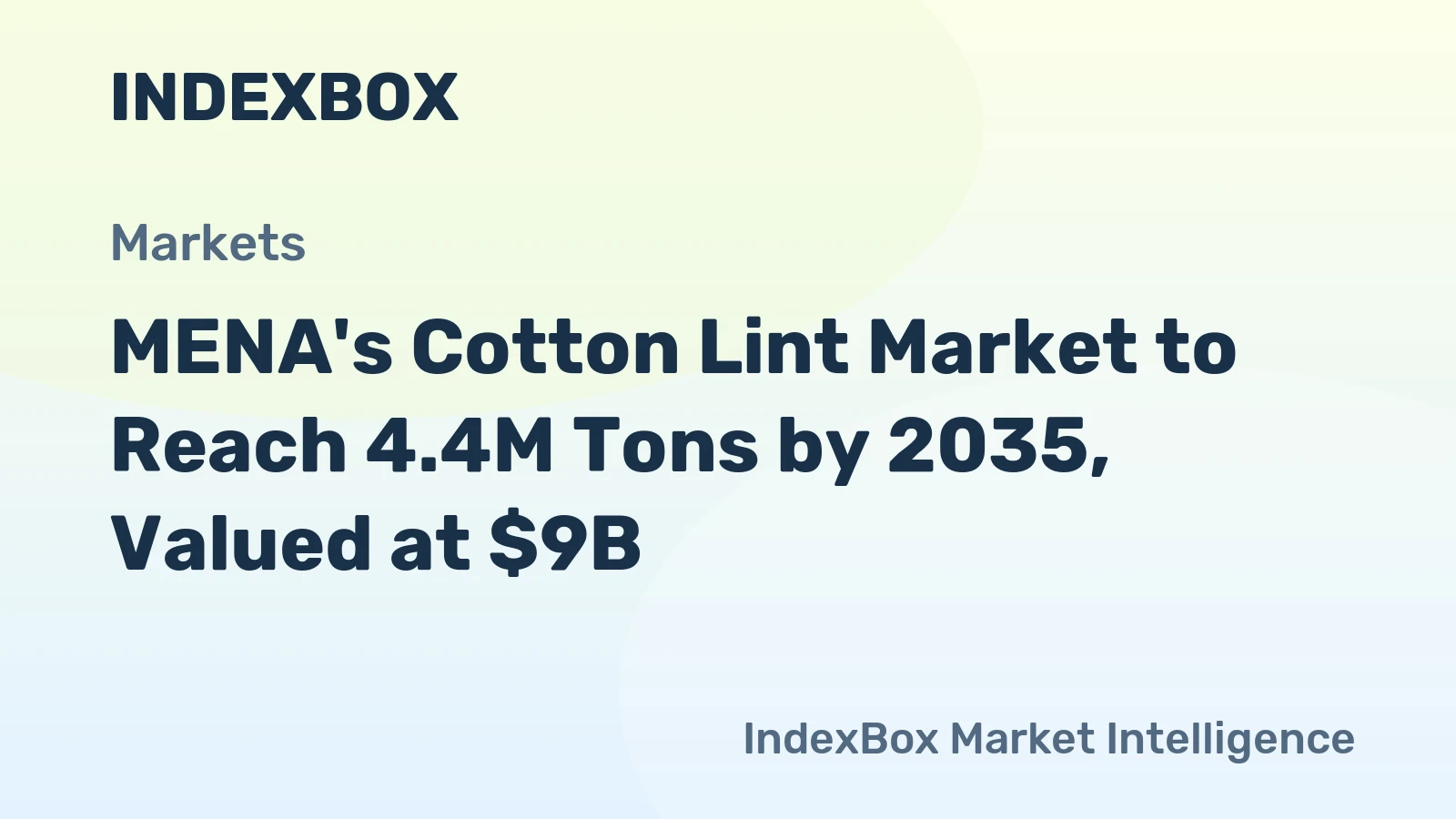 MENA's Cotton Lint Market to Reach 4.4M Tons by 2035, Valued at $9B