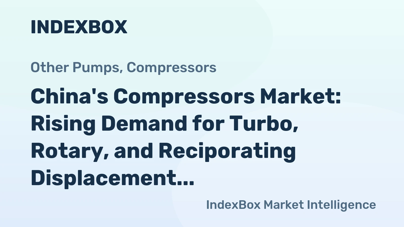 China's Compressors Market: Rising Demand for Turbo, Rotary, and Reciporating Displacement Compressors to Drive +1.8% CAGR Growth