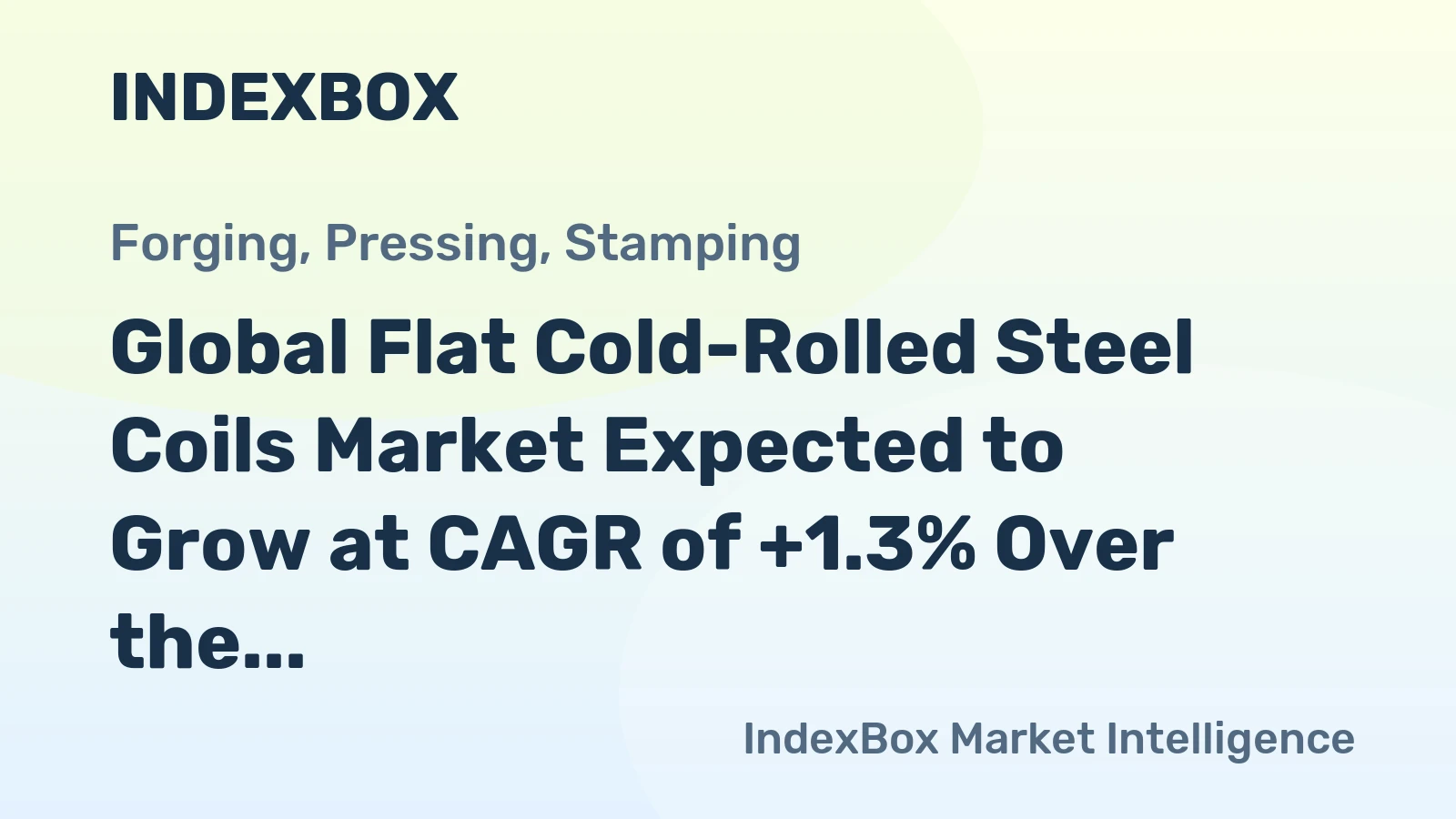 Global Flat Cold-Rolled Steel Coils Market Expected to Grow at CAGR of +1.3% Over the Next Decade