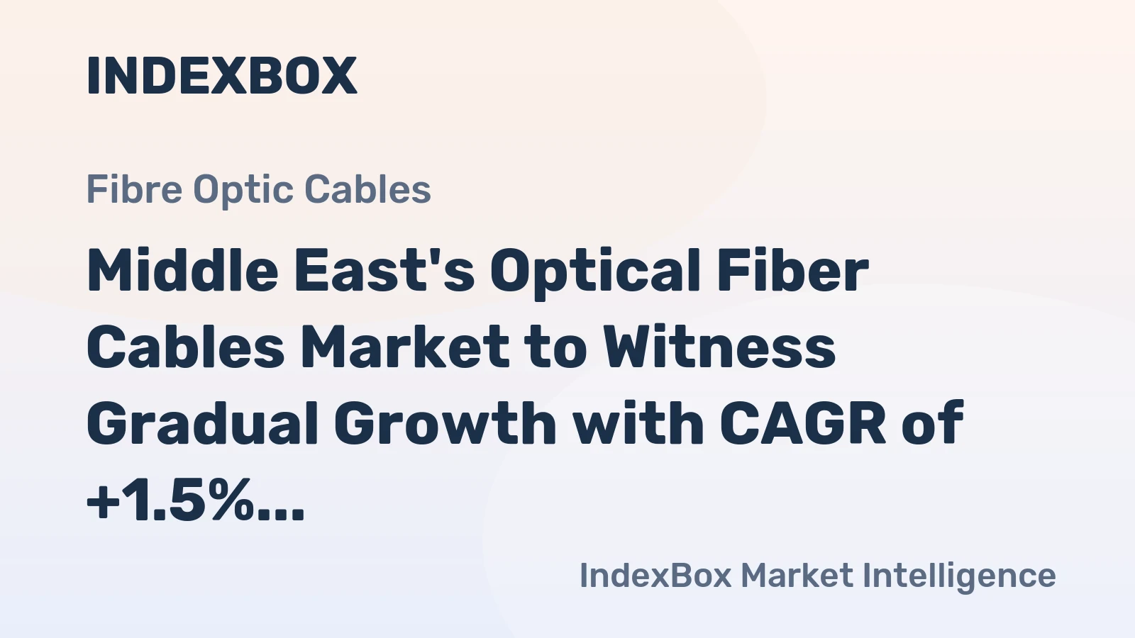 Middle East's Optical Fiber Cables Market to Witness Gradual Growth with CAGR of +1.5% by 2035