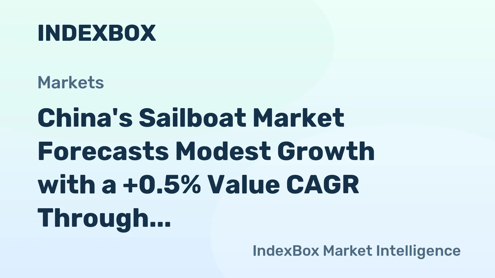China's Sailboat Market Forecasts Modest Growth with a +0.5% Value CAGR Through 2035