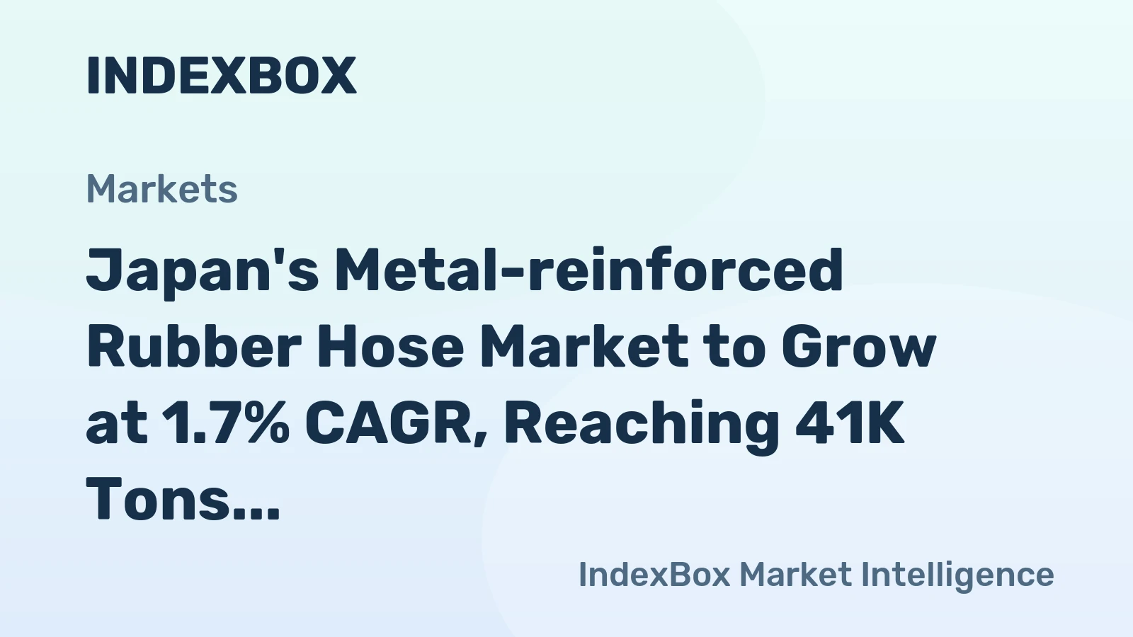 Japan's Metal-reinforced Rubber Hose Market to Grow at 1.7% CAGR, Reaching 41K Tons by 2035