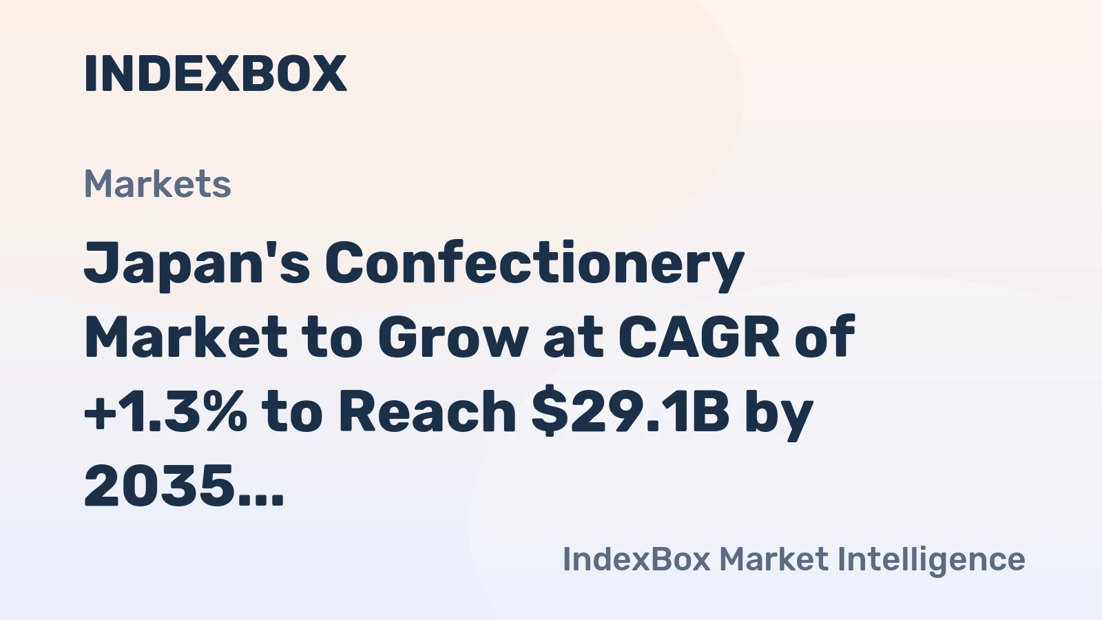 Japan's Confectionery Market to Grow at CAGR of +1.3% to Reach $29.1B by 2035