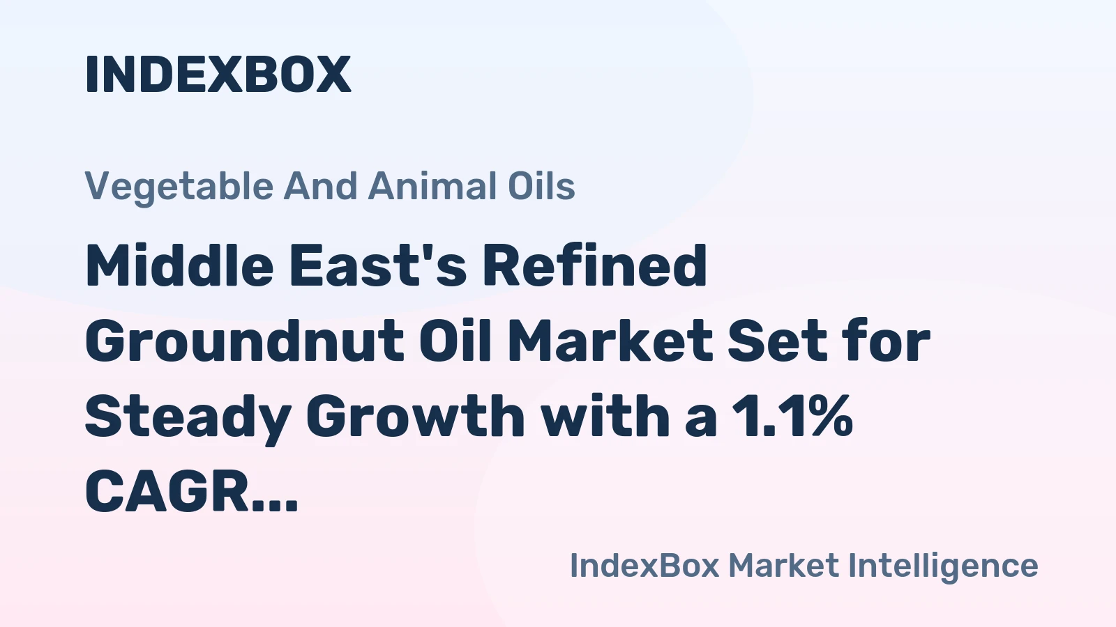 Middle East's Refined Groundnut Oil Market Set for Steady Growth with a 1.1% CAGR in Value