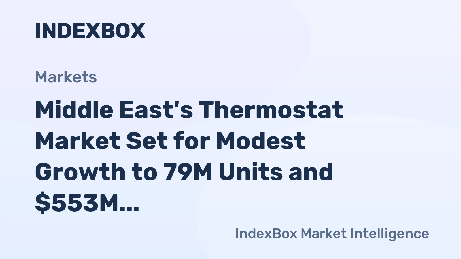 Middle East's Thermostat Market Set for Modest Growth to 79M Units and $553M in Value