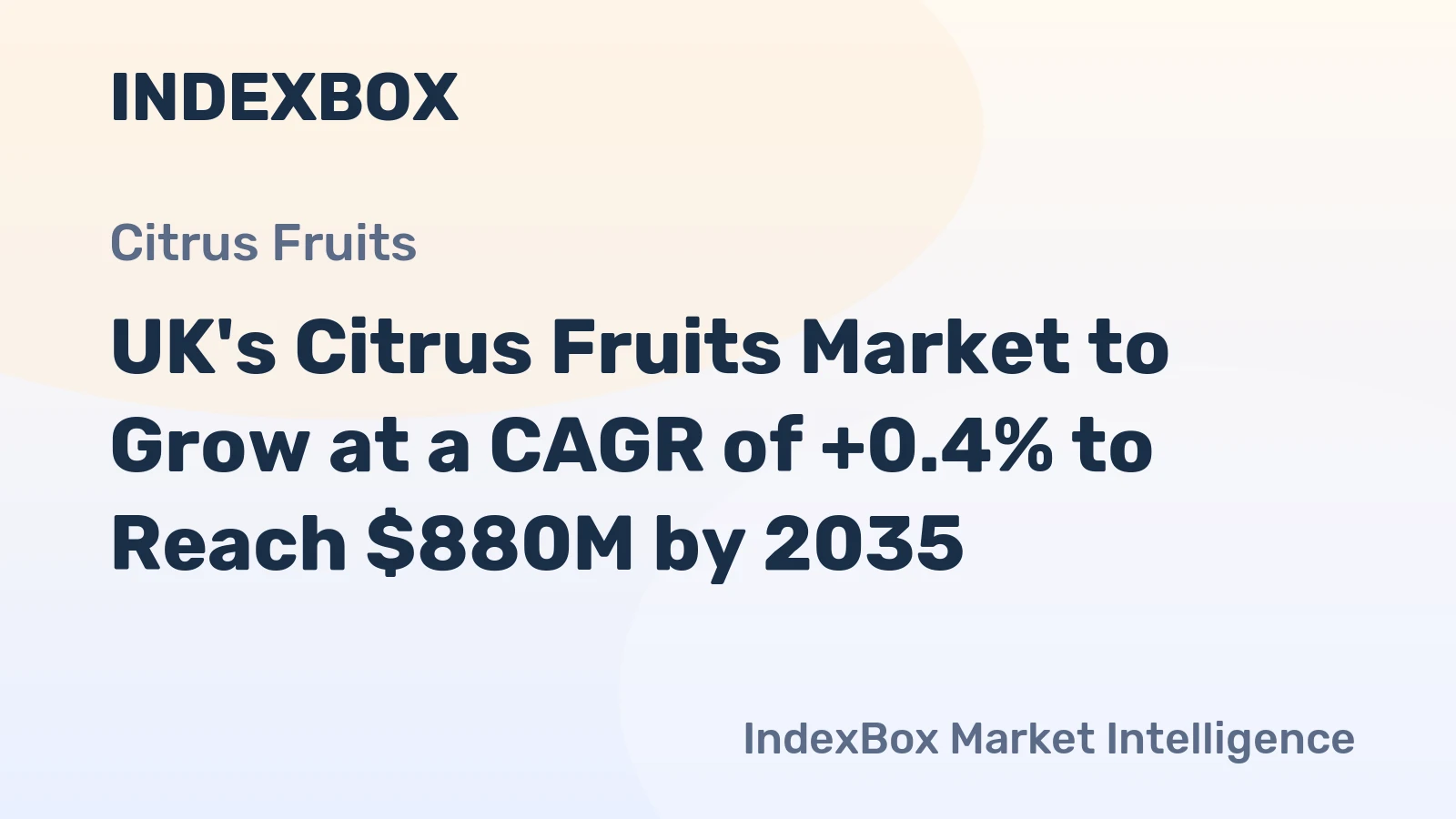 UK's Citrus Fruits Market to Grow at a CAGR of +0.4% to Reach $880M by 2035