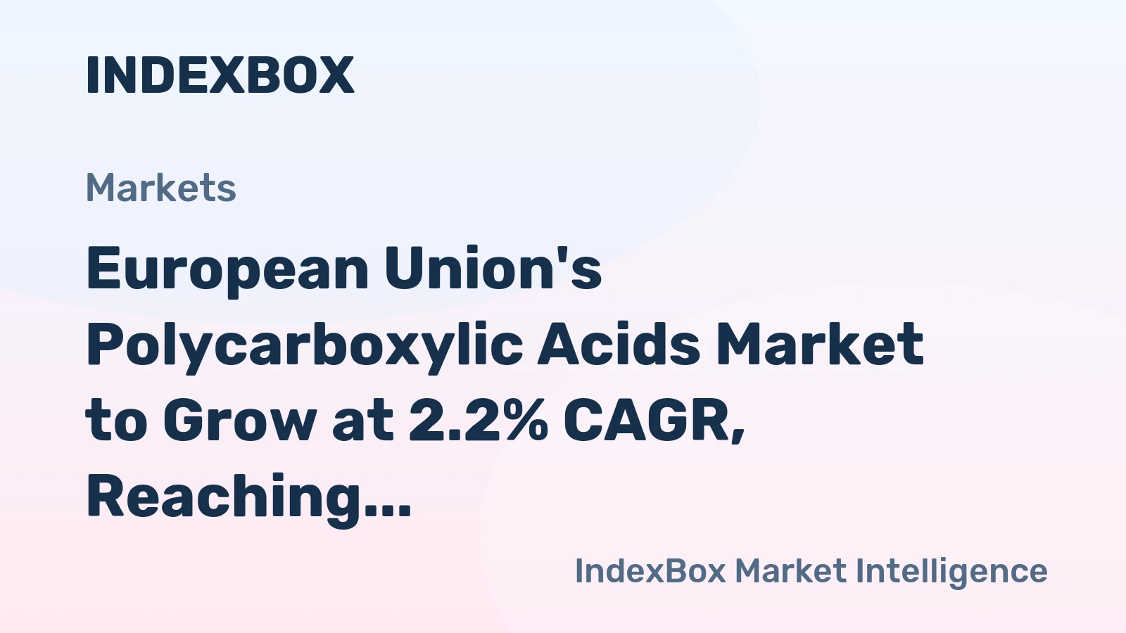 European Union's Polycarboxylic Acids Market to Grow at 2.2% CAGR, Reaching 592K Tons by 2035