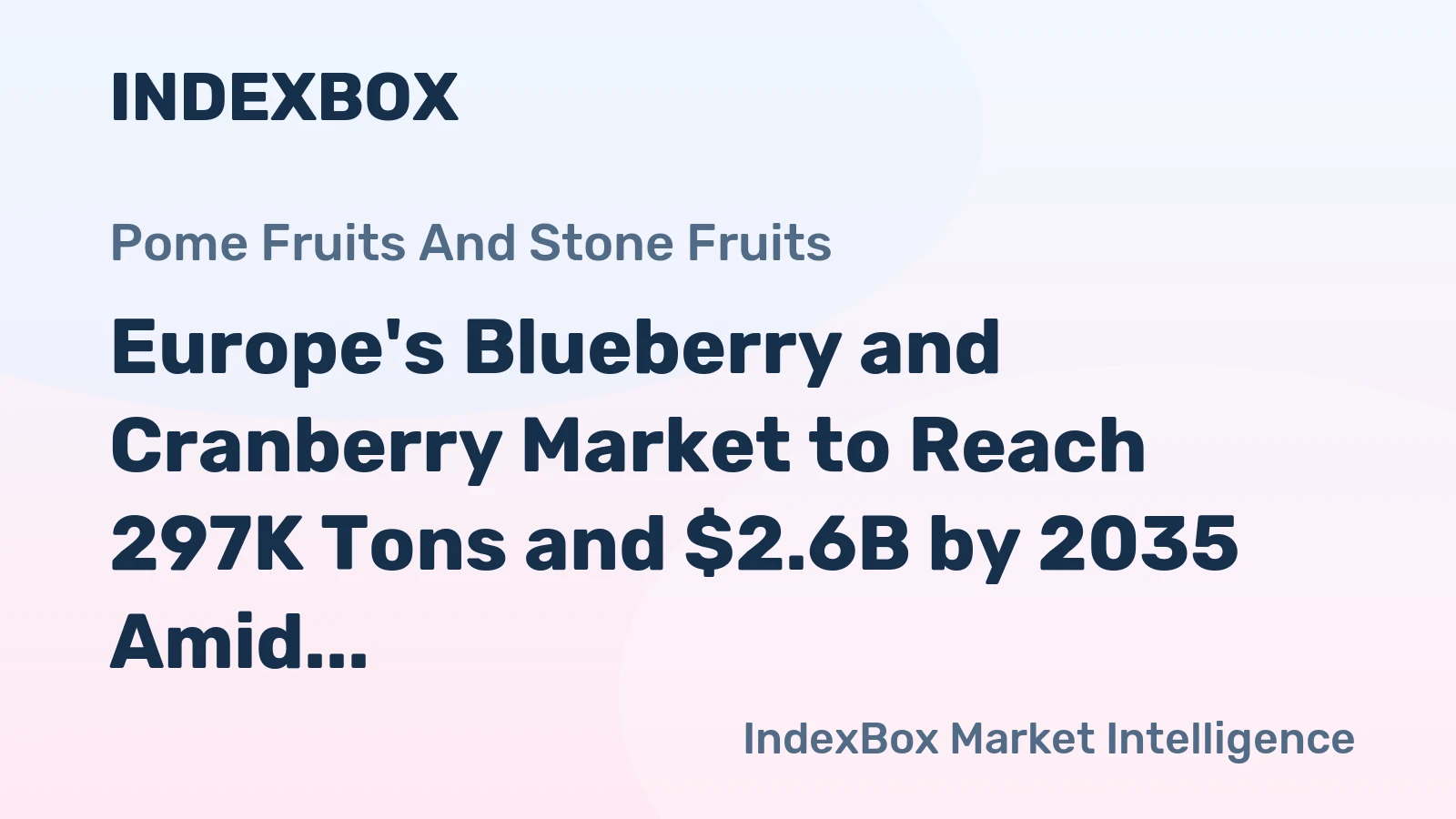 Europe's Blueberry and Cranberry Market to Reach 297K Tons and $2.6B by 2035 Amid Steady Growth