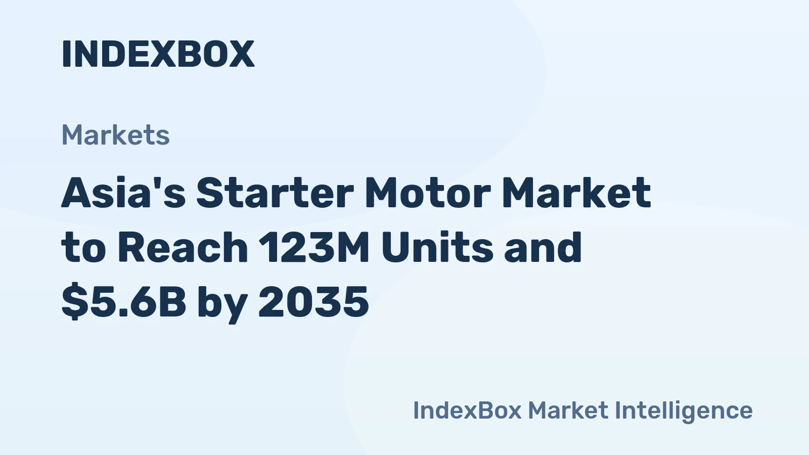 Asia's Starter Motor Market to Reach 123M Units and $5.6B by 2035