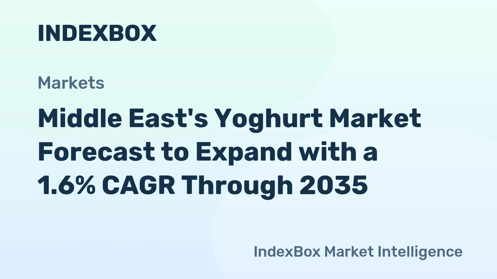 Middle East's Yoghurt Market Forecast to Expand with a 1.6% CAGR Through 2035