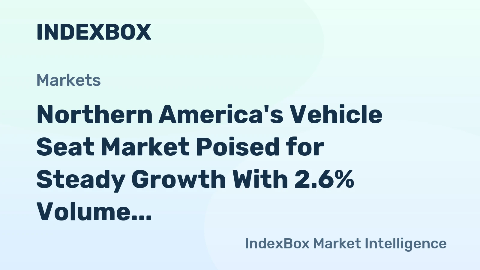 Northern America's Vehicle Seat Market Poised for Steady Growth With 2.6% Volume CAGR Through 2035