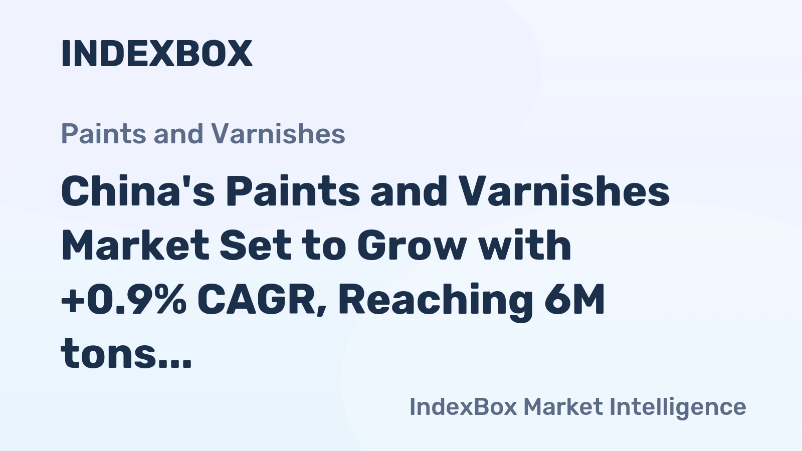 China's Paints and Varnishes Market Set to Grow with +0.9% CAGR, Reaching 6M tons by 2035