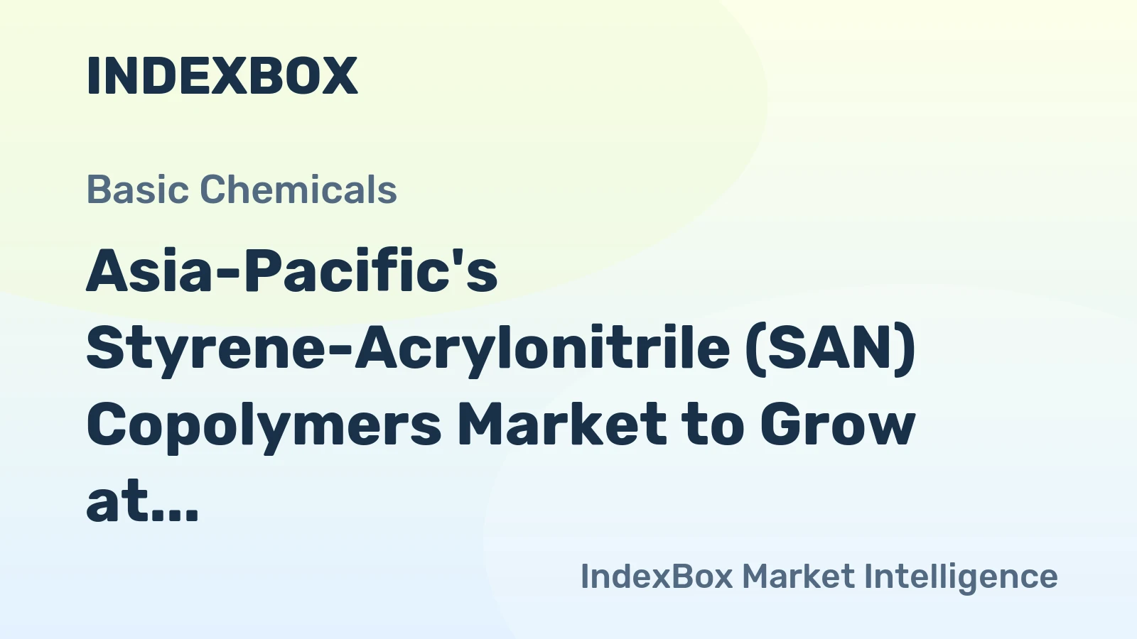 Asia-Pacific's Styrene-Acrylonitrile (SAN) Copolymers Market to Grow at a CAGR of +2.3% Through 2035