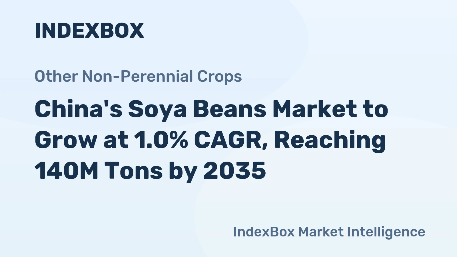 China's Soya Beans Market to Grow at 1.0% CAGR, Reaching 140M Tons by 2035