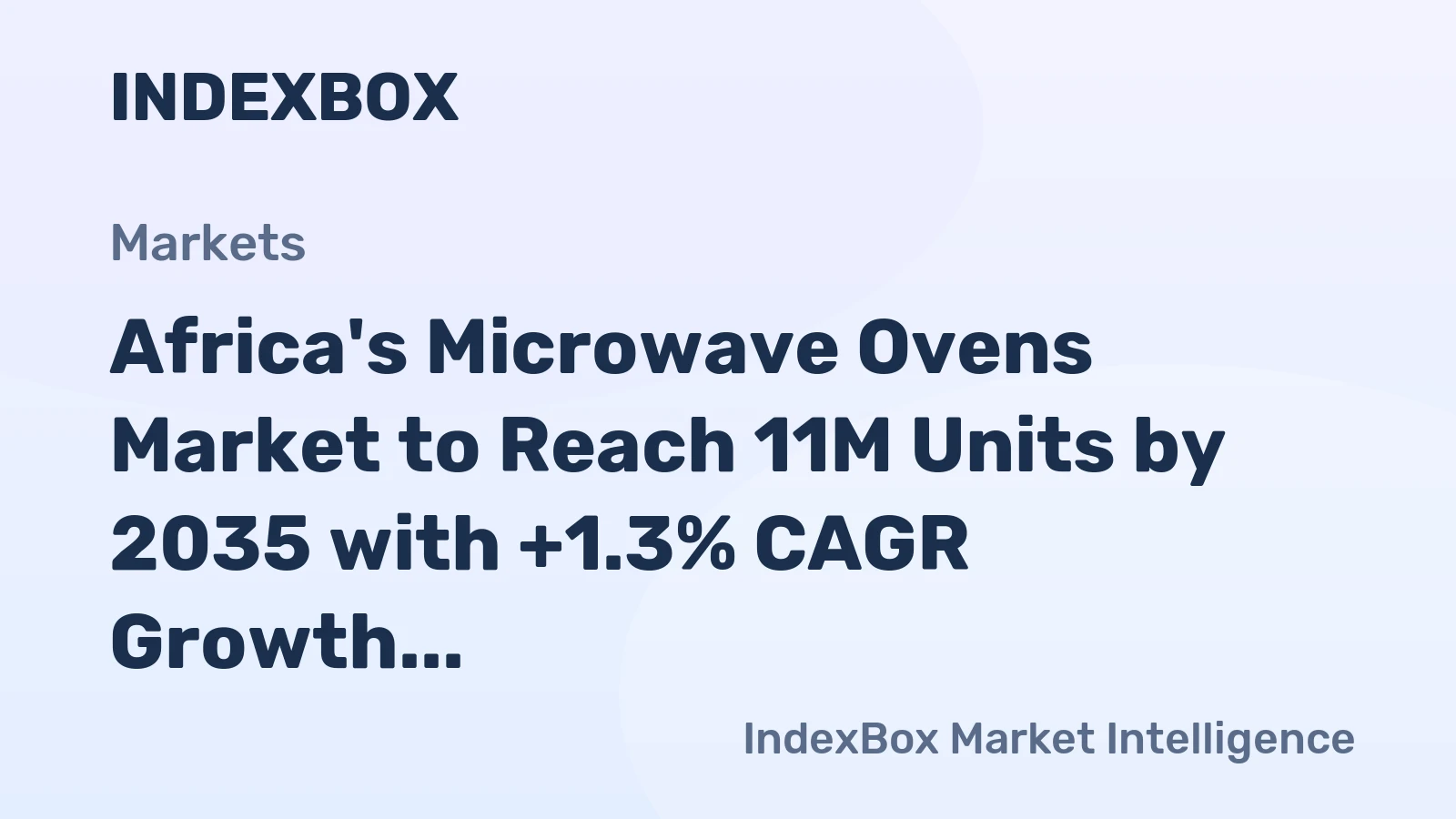 Africa's Microwave Ovens Market to Reach 11M Units by 2035 with +1.3% CAGR Growth