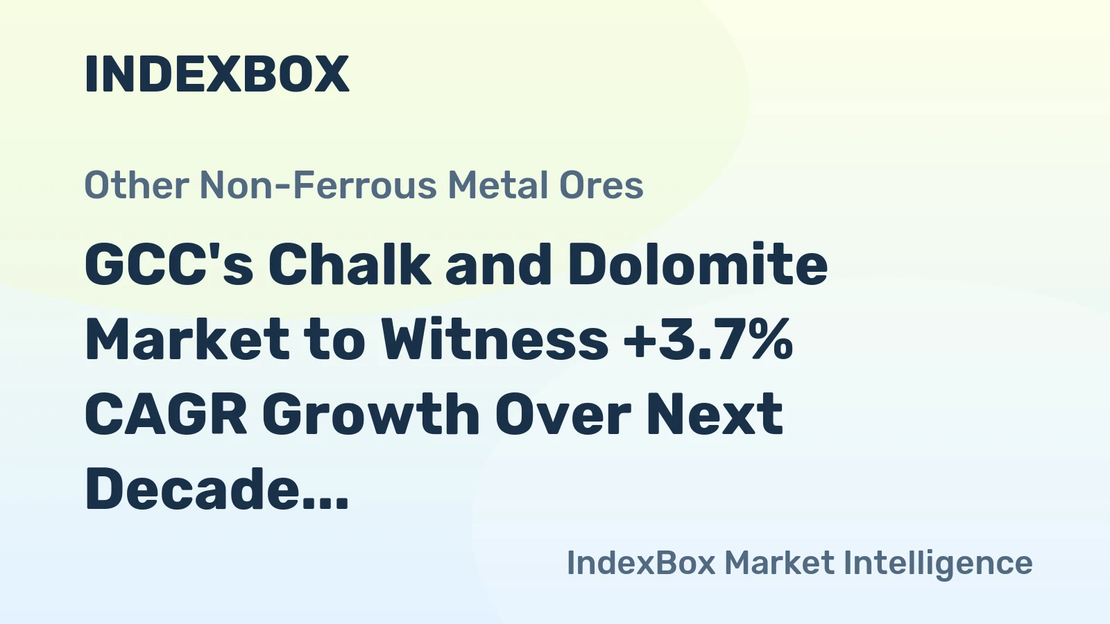 GCC's Chalk and Dolomite Market to Witness +3.7% CAGR Growth Over Next Decade