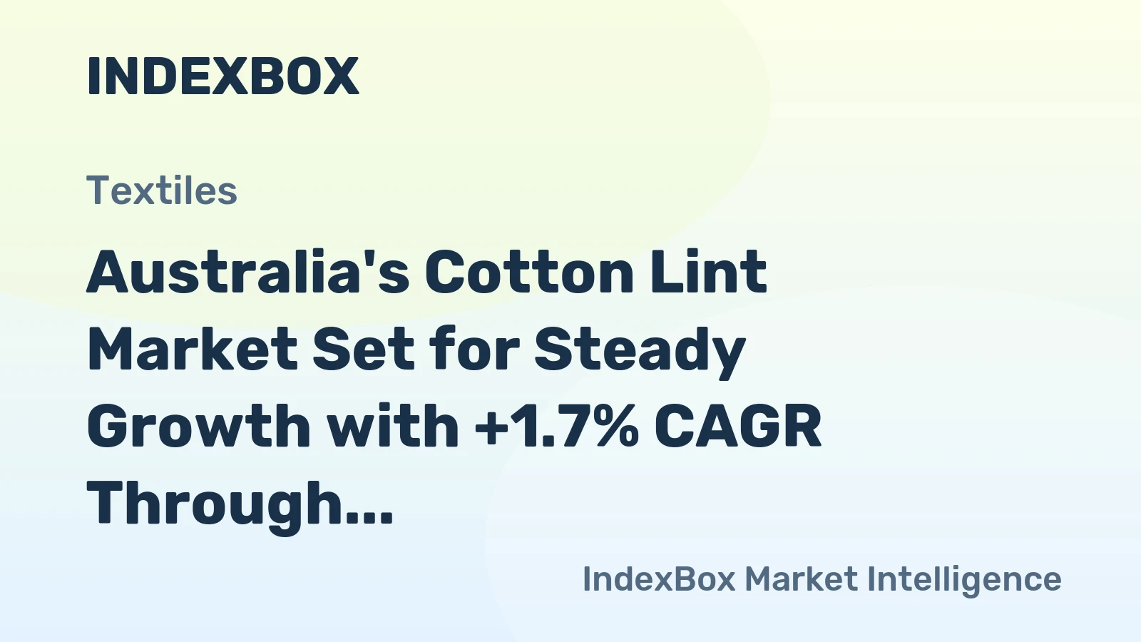 Australia's Cotton Lint Market Set for Steady Growth with +1.7% CAGR Through 2035