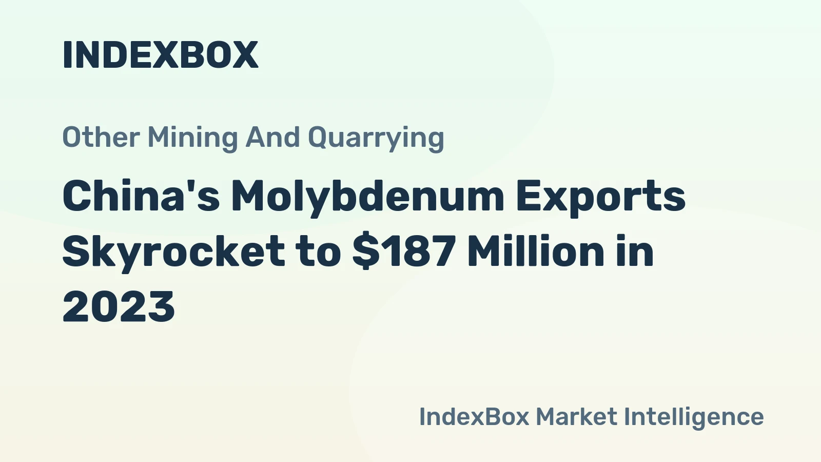 China's Molybdenum Exports Skyrocket to $187 Million in 2023