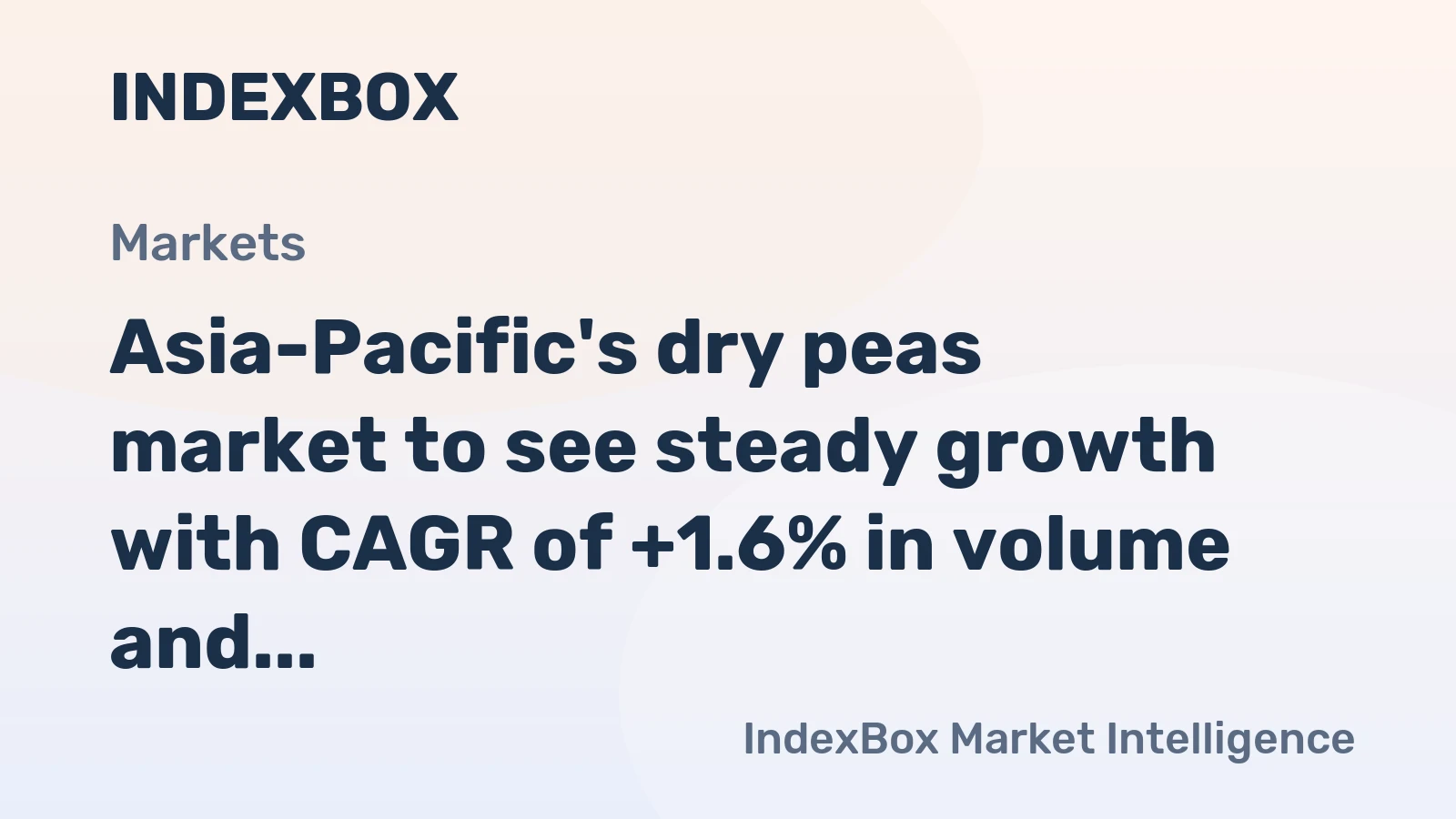 Asia-Pacific's dry peas market to see steady growth with CAGR of +1.6% in volume and +3.0% in value through 2035