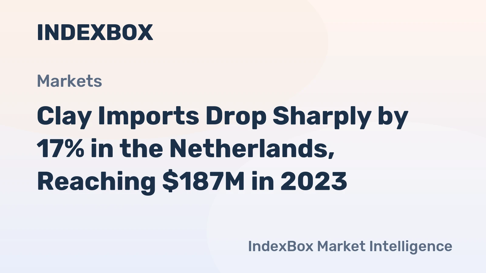 Clay Imports Drop Sharply by 17% in the Netherlands, Reaching $187M in 2023