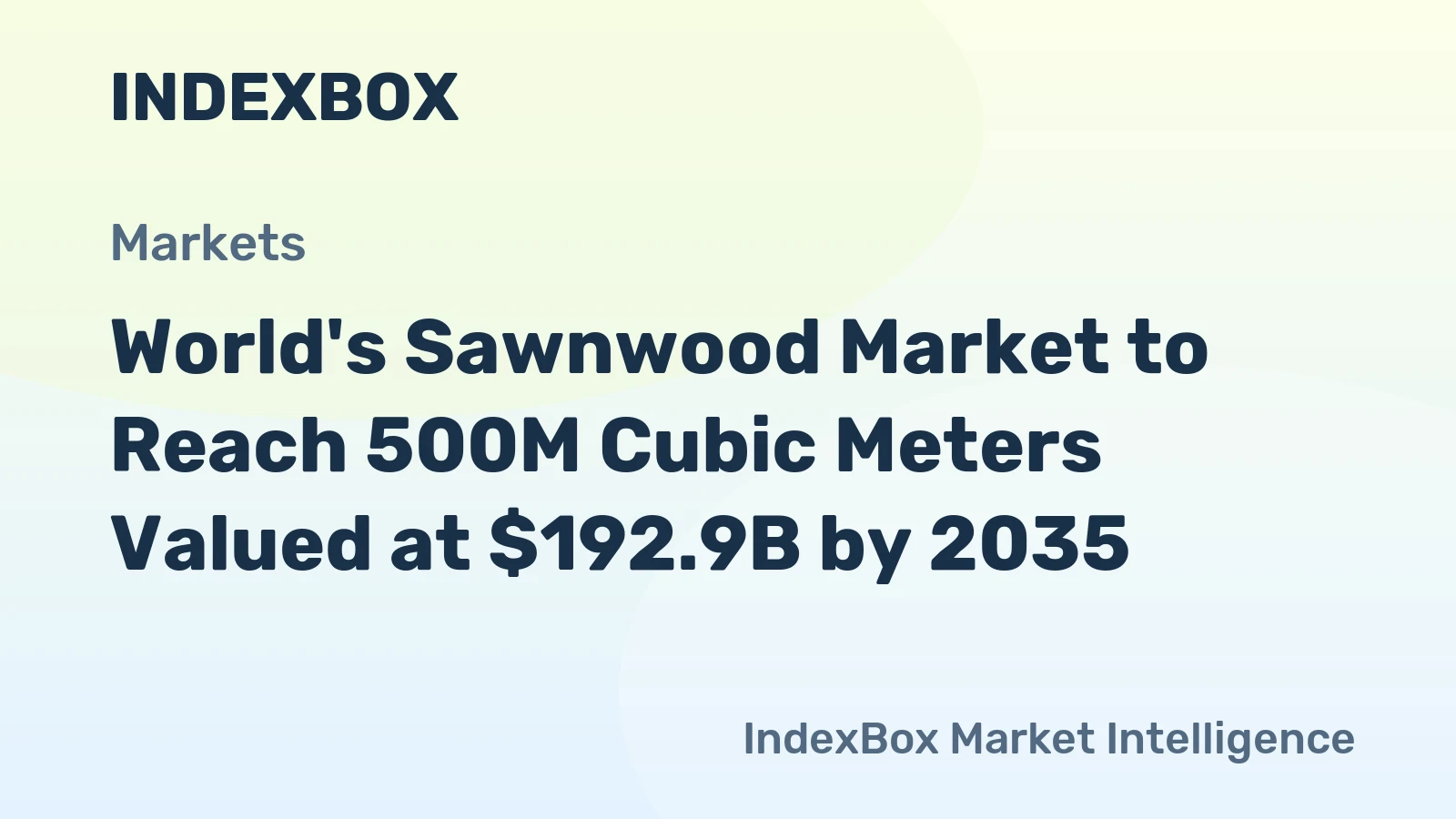 World's Sawnwood Market to Reach 500M Cubic Meters Valued at $192.9B by 2035