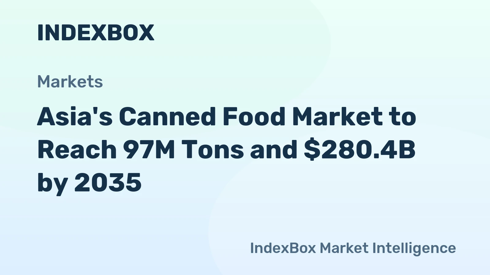 Asia's Canned Food Market to Reach 97M Tons and $280.4B by 2035