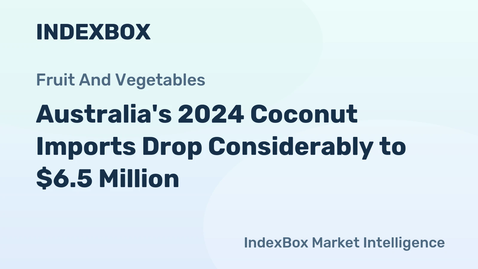 Australia's 2024 Coconut Imports Drop Considerably to $6.5 Million