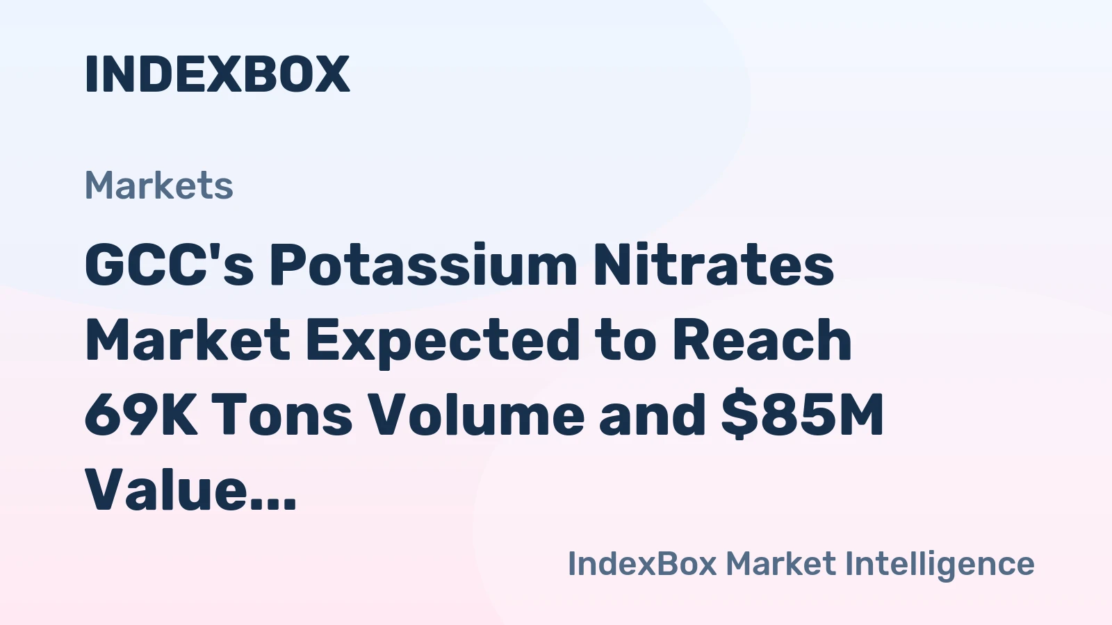 GCC's Potassium Nitrates Market Expected to Reach 69K Tons Volume and $85M Value by 2035