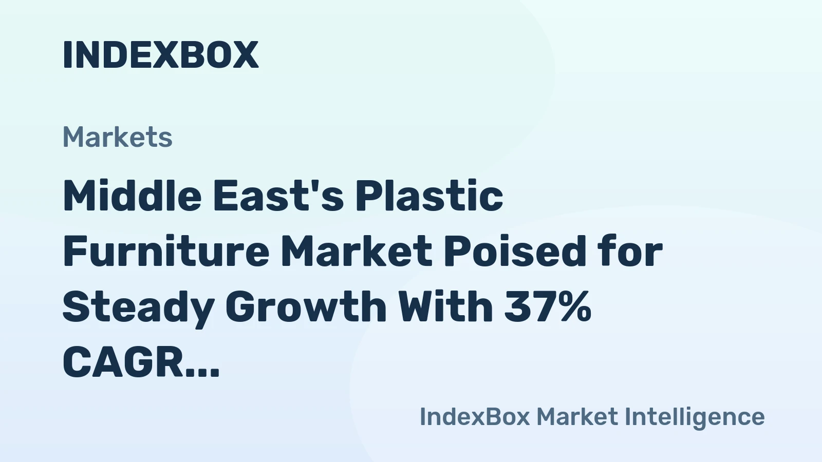 Middle East's Plastic Furniture Market Poised for Steady Growth With 37% CAGR in Value Through 2035