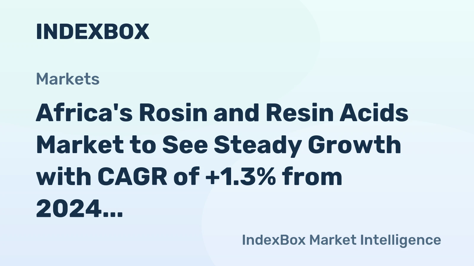 Africa's Rosin and Resin Acids Market to See Steady Growth with CAGR of +1.3% from 2024 to 2035
