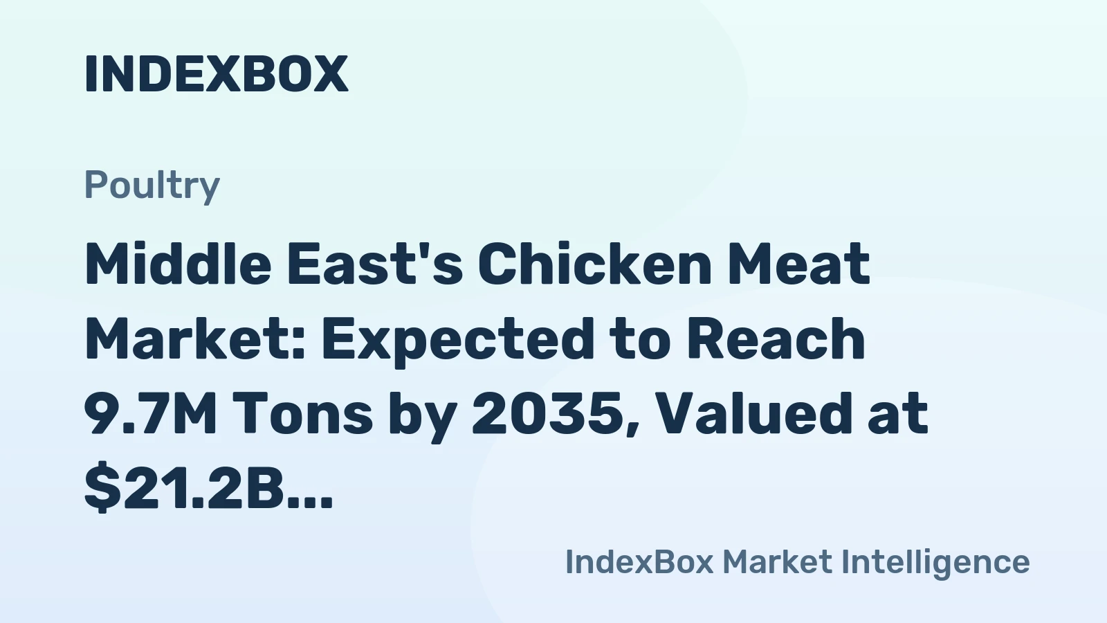 Middle East's Chicken Meat Market: Expected to Reach 9.7M Tons by 2035, Valued at $21.2B