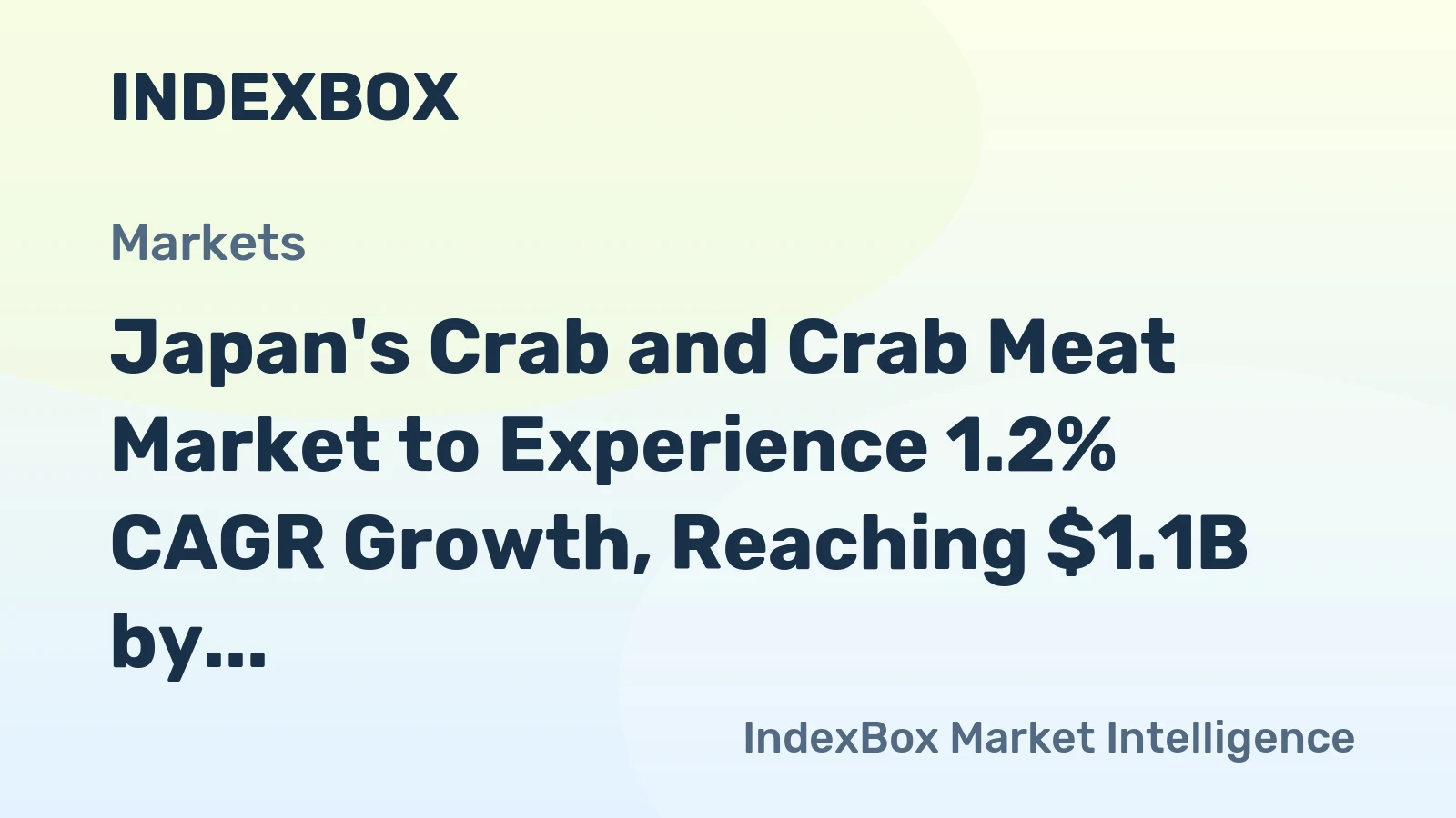 Japan's Crab and Crab Meat Market to Experience 1.2% CAGR Growth, Reaching $1.1B by 2035