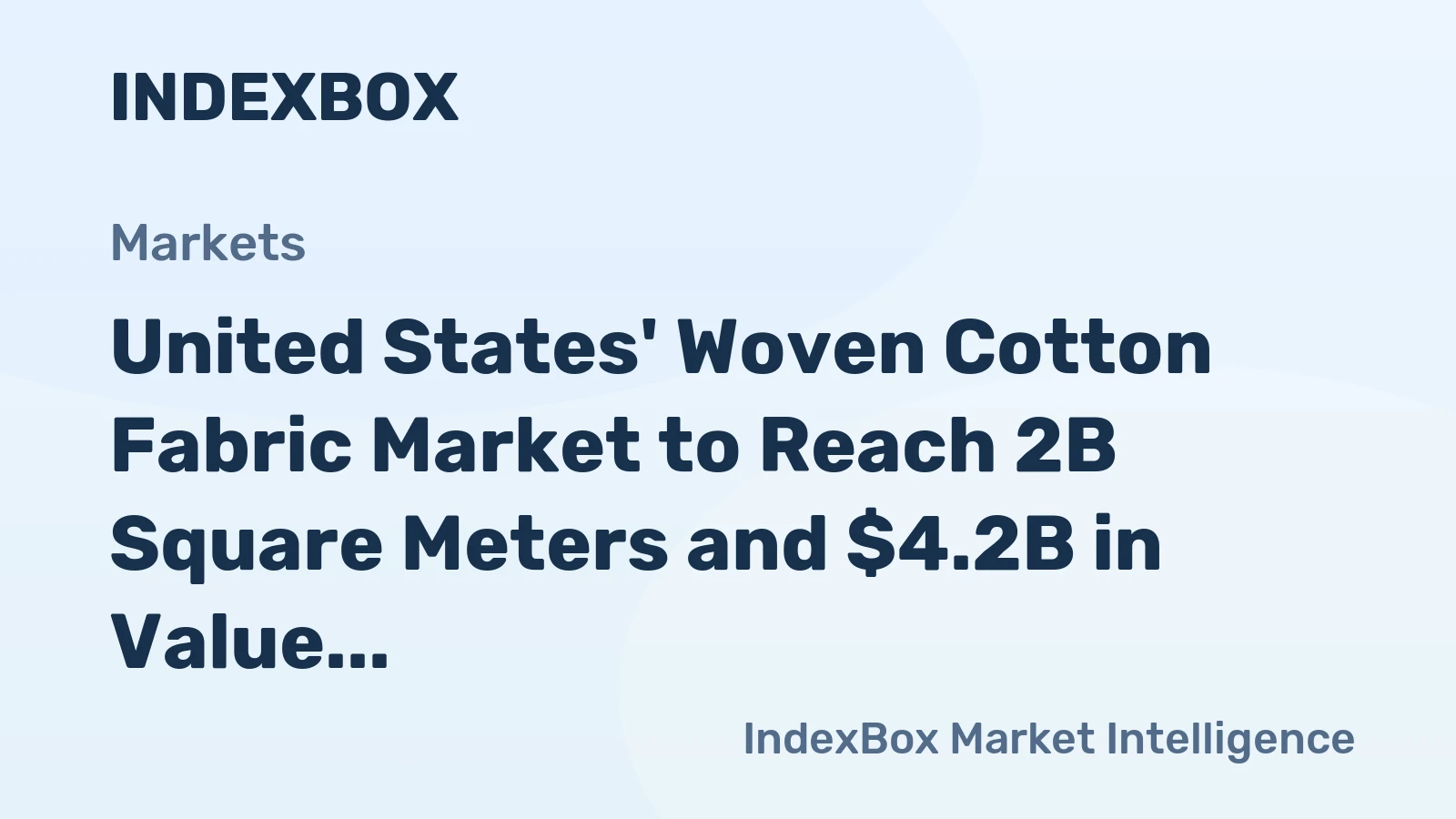 United States' Woven Cotton Fabric Market to Reach 2B Square Meters and $4.2B in Value by 2035